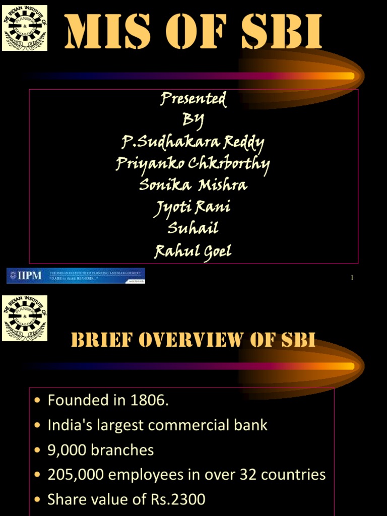 SBI Management Information System Overview | PDF