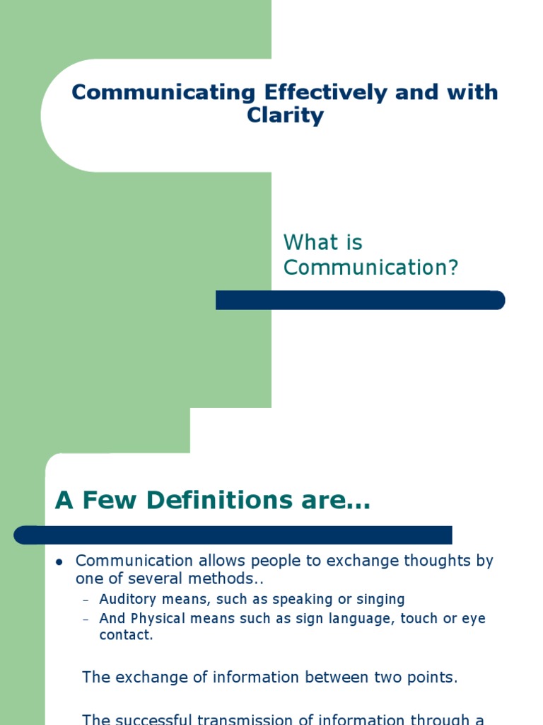Communicating Effectively and With Clarity | PDF | Communication ...