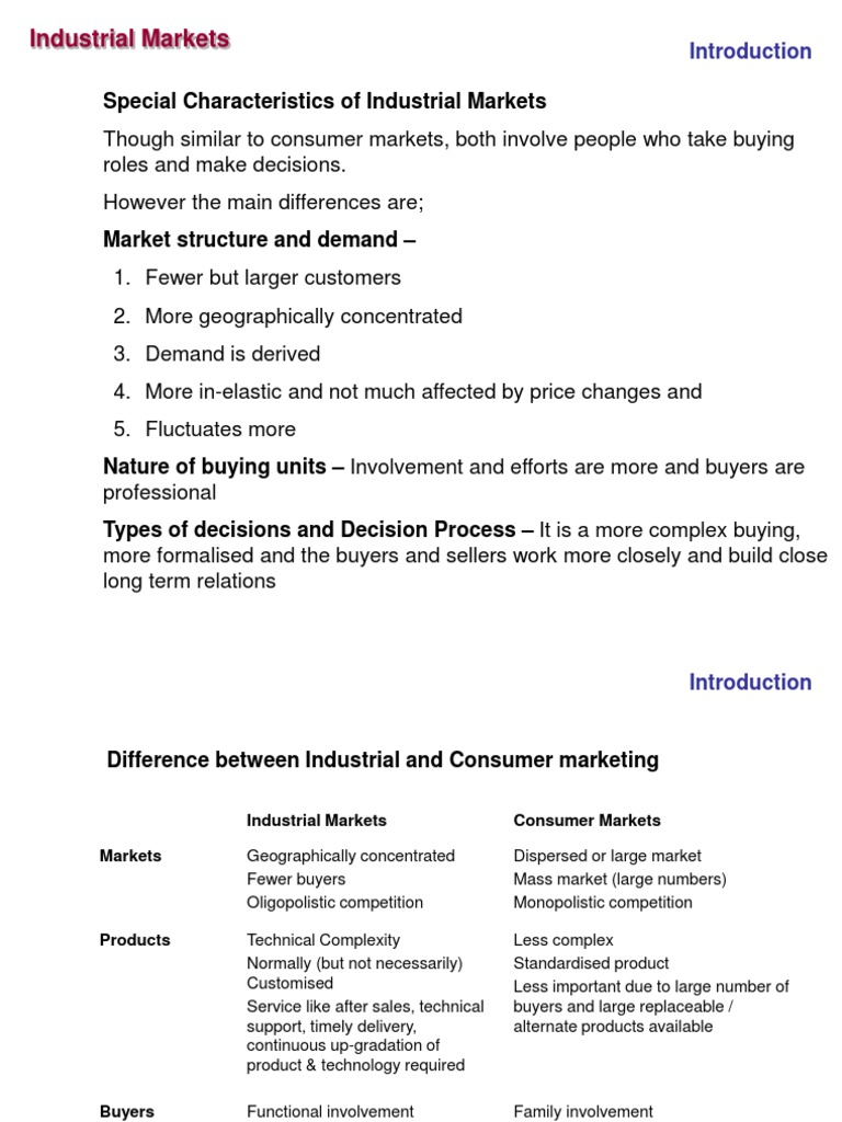 04 Industrial Markets | PDF | Consumer Behaviour | Sales