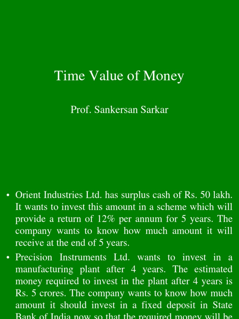 Time Value of Money | PDF | Present Value | Discounting