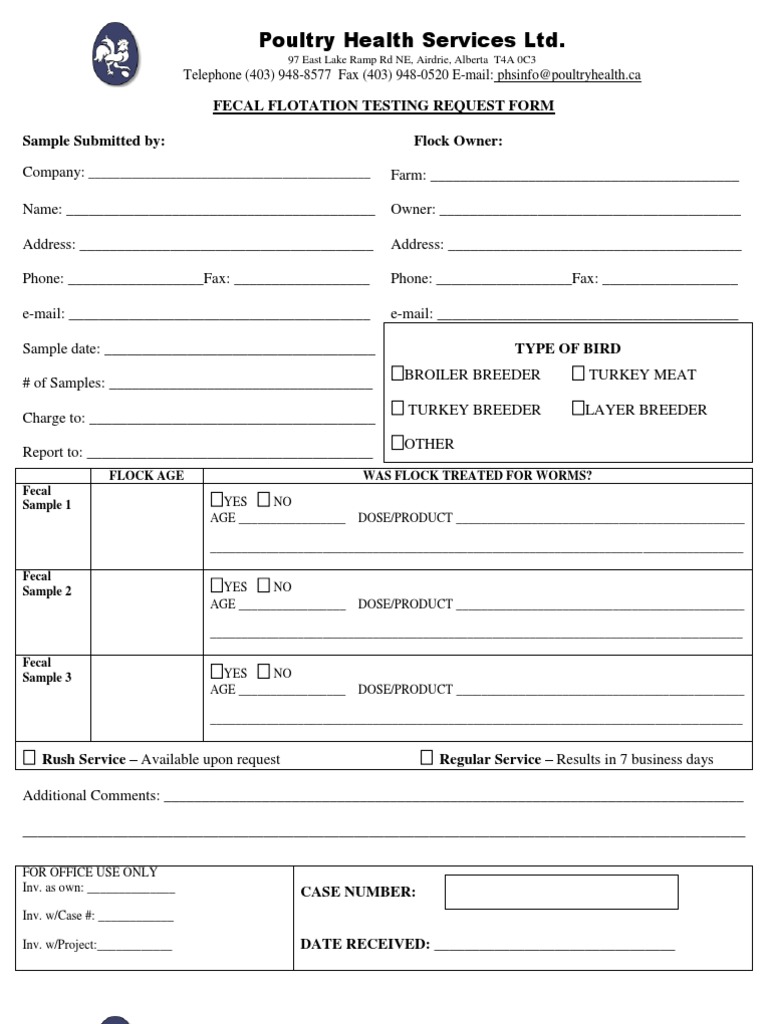 Fecal Submission Form | PDF