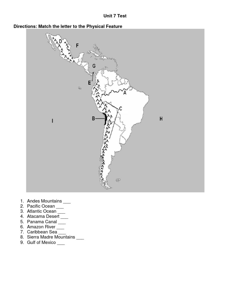 Unit 7 Test | PDF | Latin America | Americas