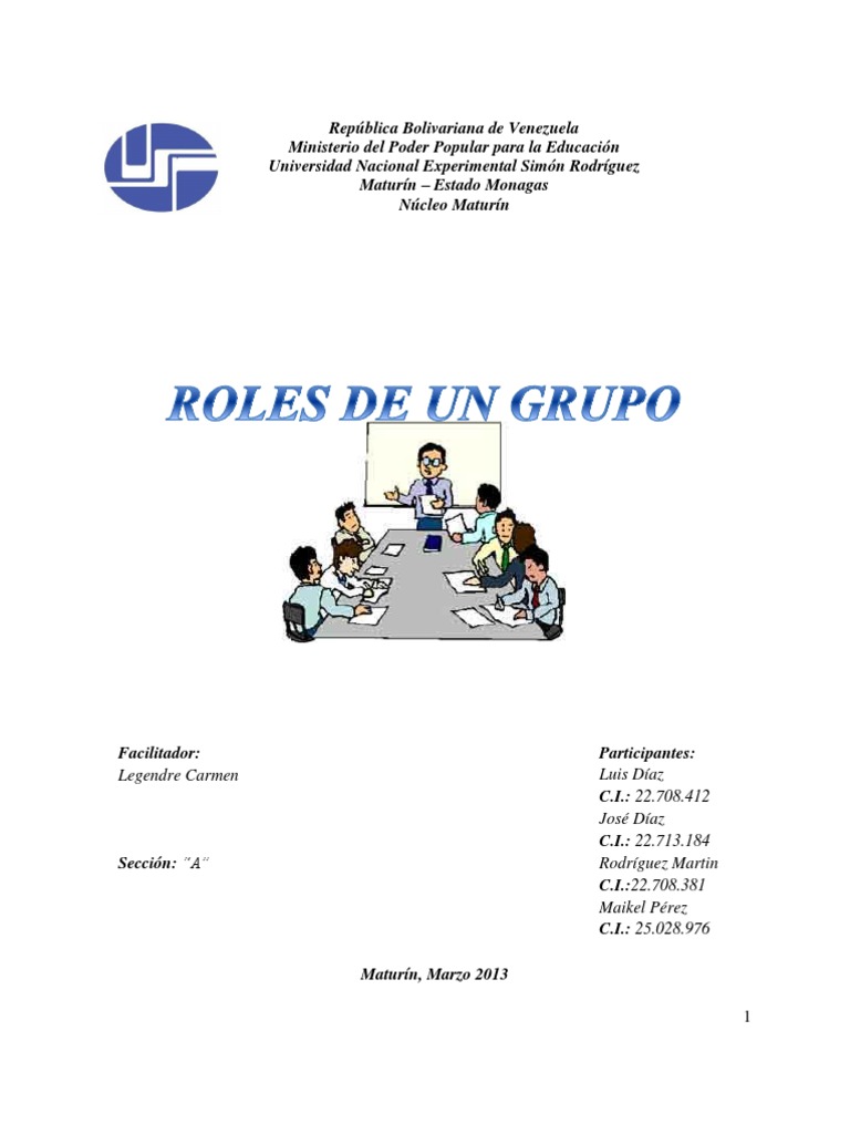 Tipos de Roles de Un Grupo | PDF | Liderazgo | Aprendizaje