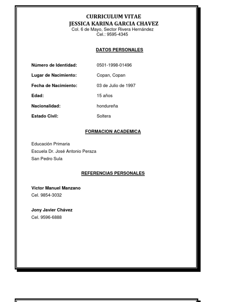Curriculum Vitae Jessica Carolina Garcia | PDF