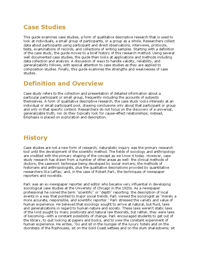 Case Study | PDF | Case Study | Qualitative Research