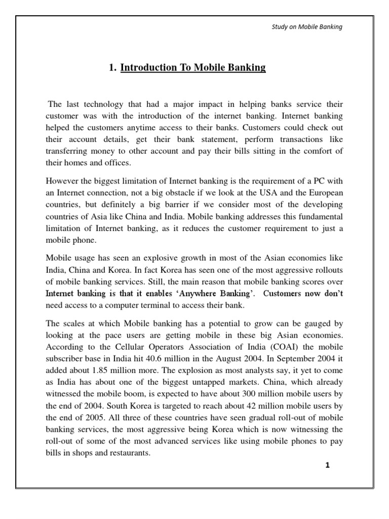Mobile Banking | PDF | Financial Services | Banking