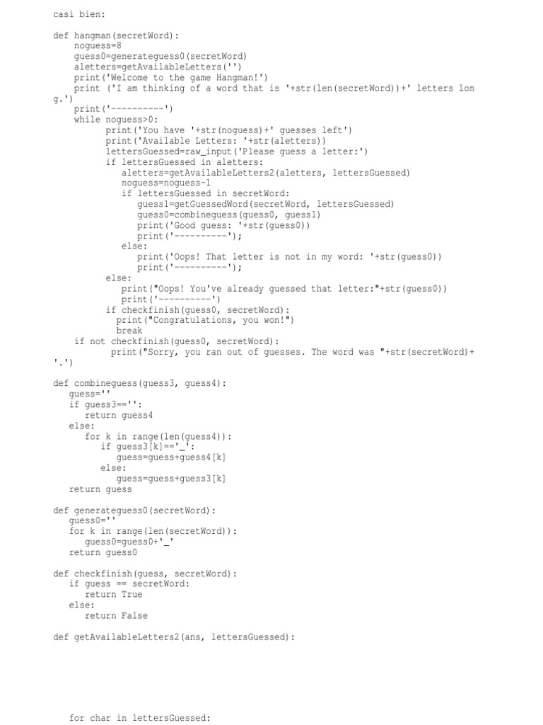 Play Hangman game with Python | PDF | Areas Of Computer Science | Computing