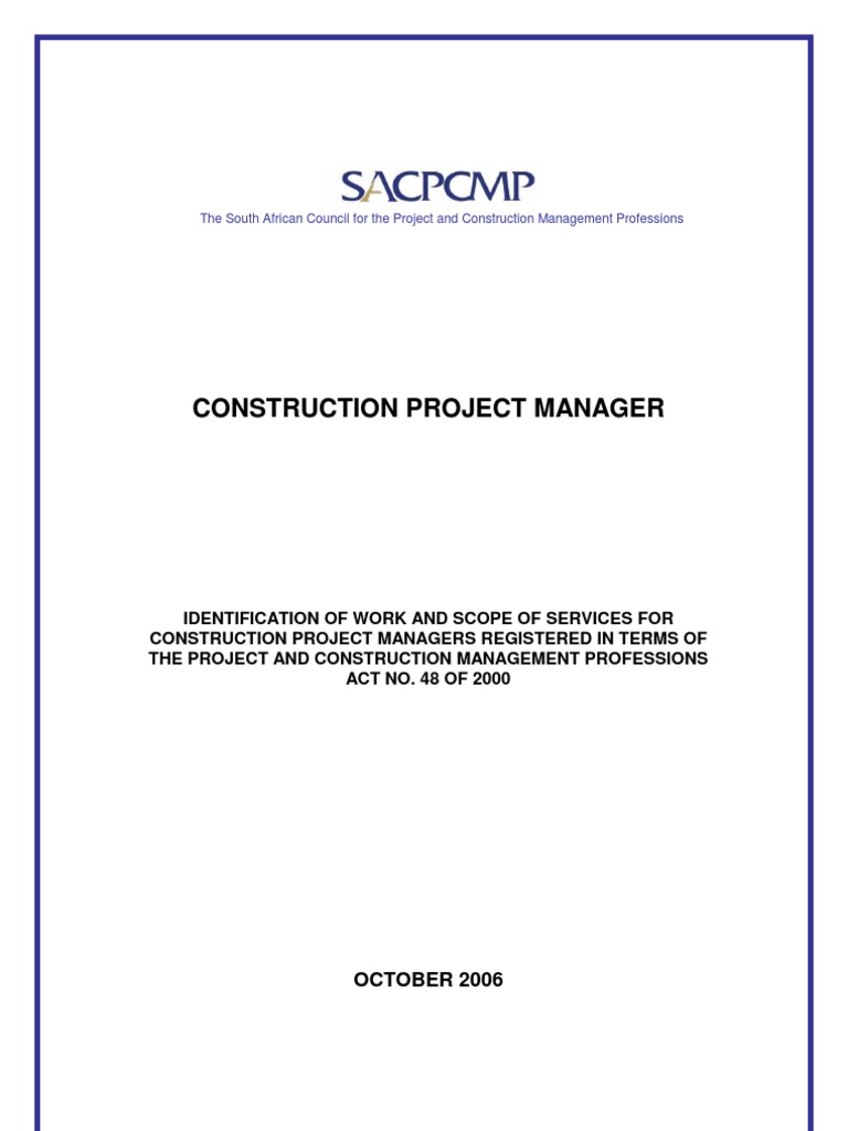 SACPCMP Guidelines for Project Managers | PDF | General Contractor ...