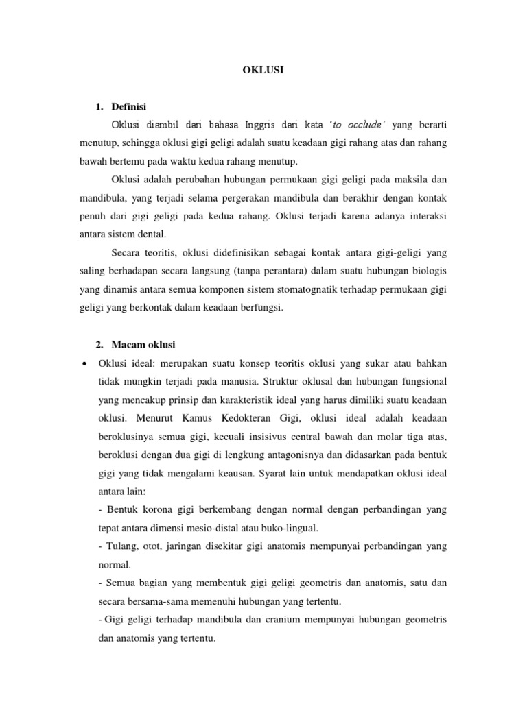 Oklusi | PDF