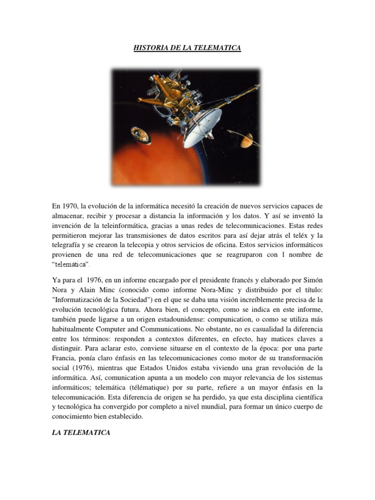 Historia de La Telematica | PDF | Red de computadoras | Tecnología digital