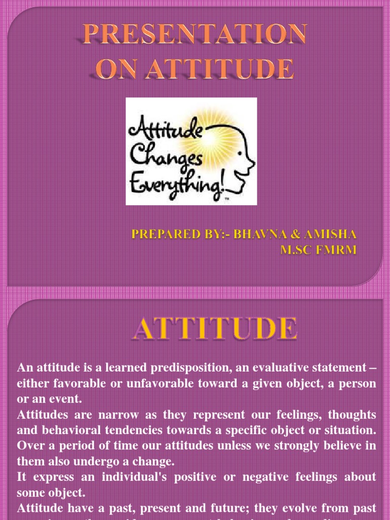 Attitude Ppt Final | Attitude (Psychology) | Affect (Psychology) | Free ...