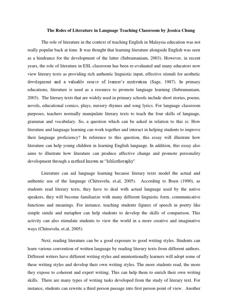 The Roles of Literature in Language Teaching Classroom | PDF | Language ...