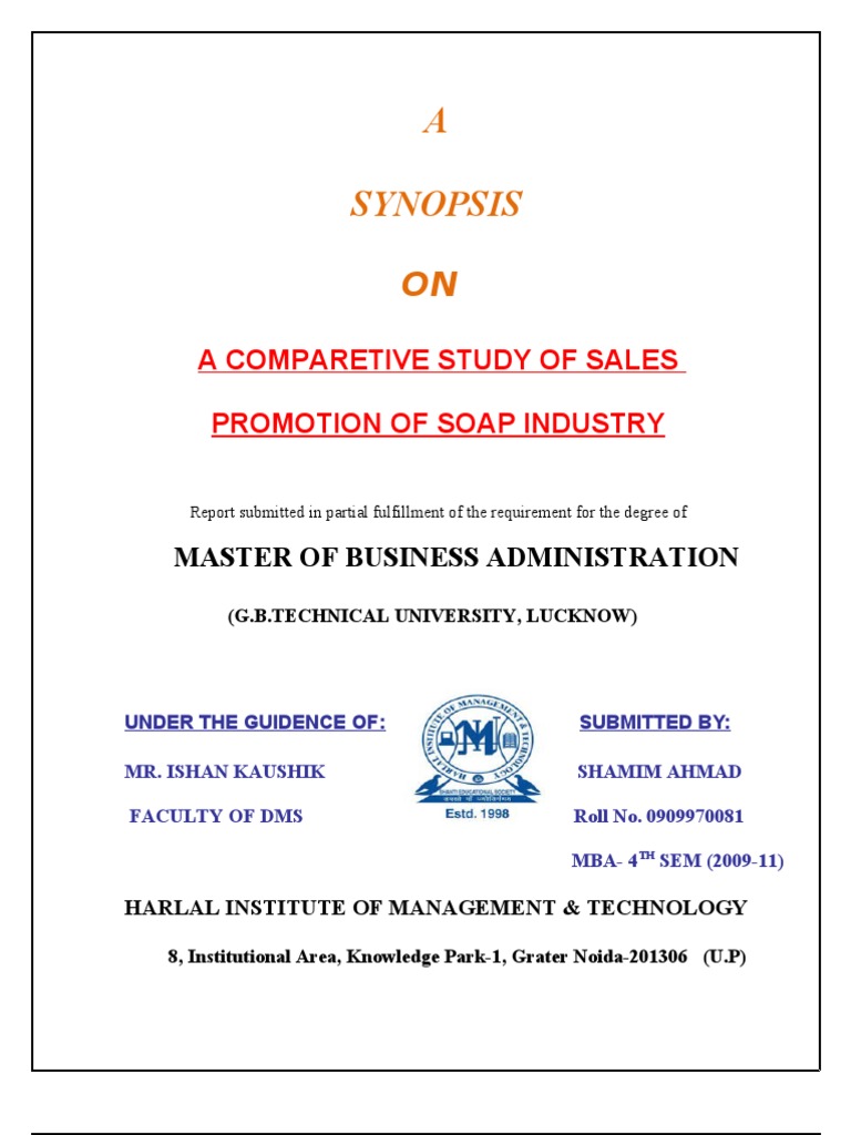 Marketing - Soap Industry Synop | PDF | Promotion (Marketing) | Retail
