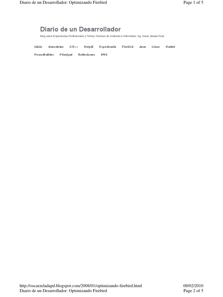 Optimizar Firebird | PDF | Servidor (Computación) | Archivo de computadora
