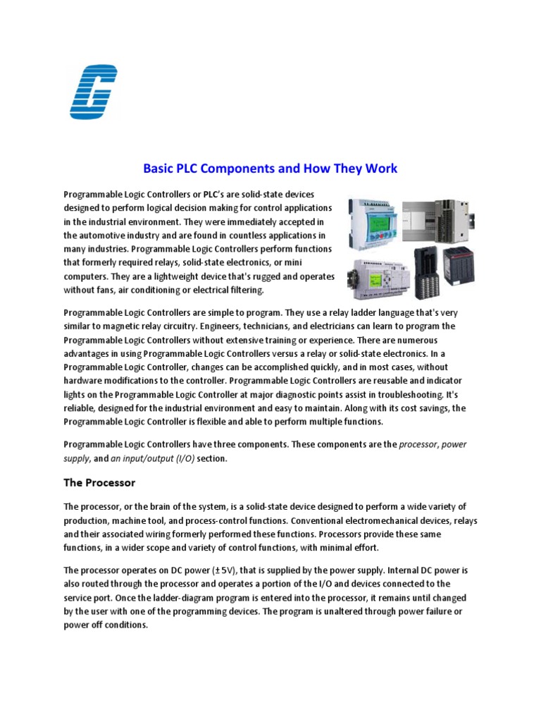 Programmable Logic Controllers - Basic PLC Components | PDF | Programmable Logic Controller ...