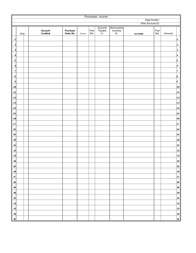 Purchases Journal - Perpetual Inventory System | PDF | Accountability ...