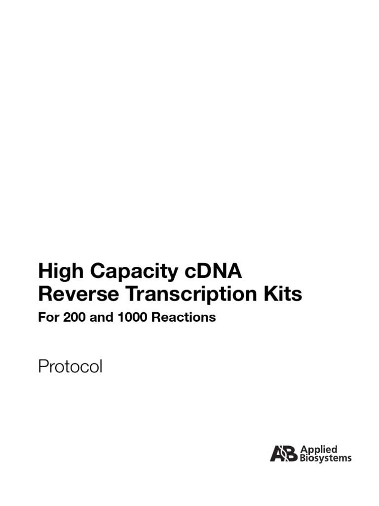 High Capacity RT Kit | PDF | Reverse Transcriptase | Polymerase Chain ...