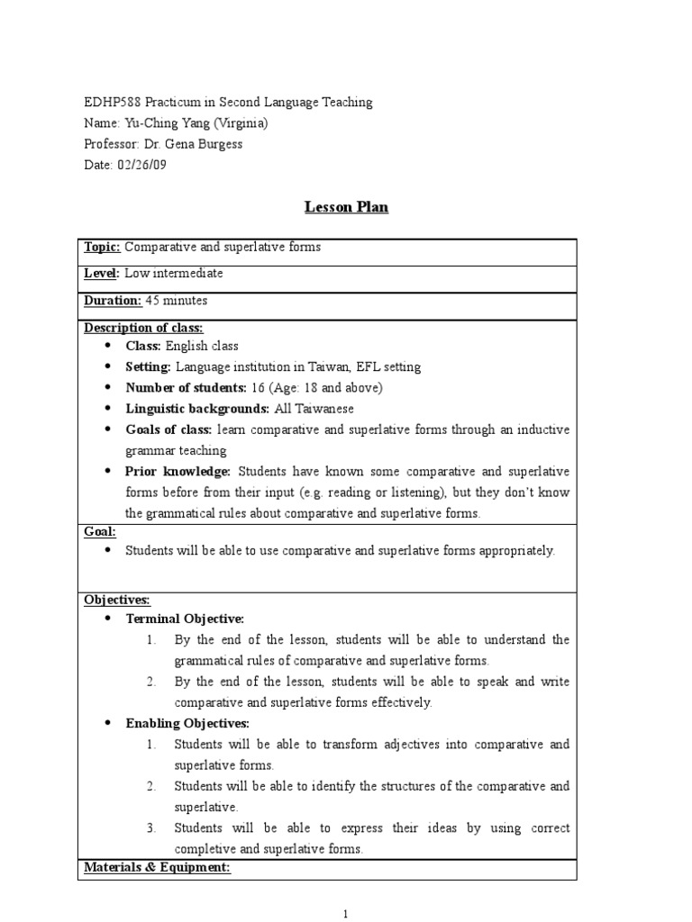 Comparative and Superlative Forms | Download Free PDF | Grammar ...