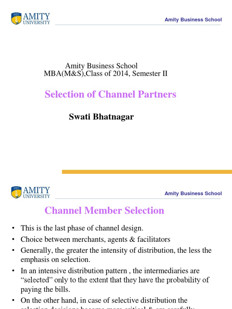 Selection of Channel Partners | PDF