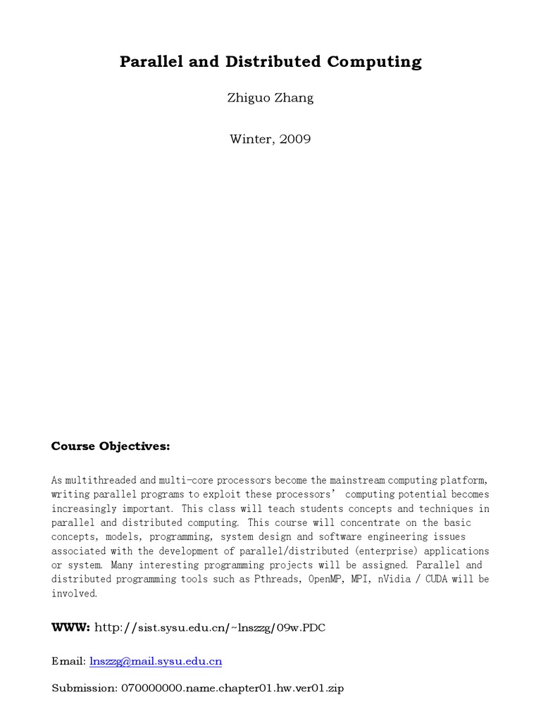 Parallel and Distributed Computing - Zhang Zhiguo.2009w-1 | PDF ...