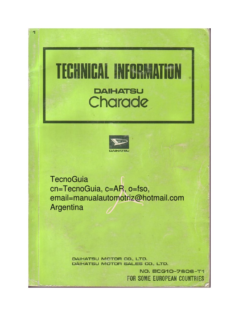 Daihatsu Charade G10 | PDF | Toyota | Car