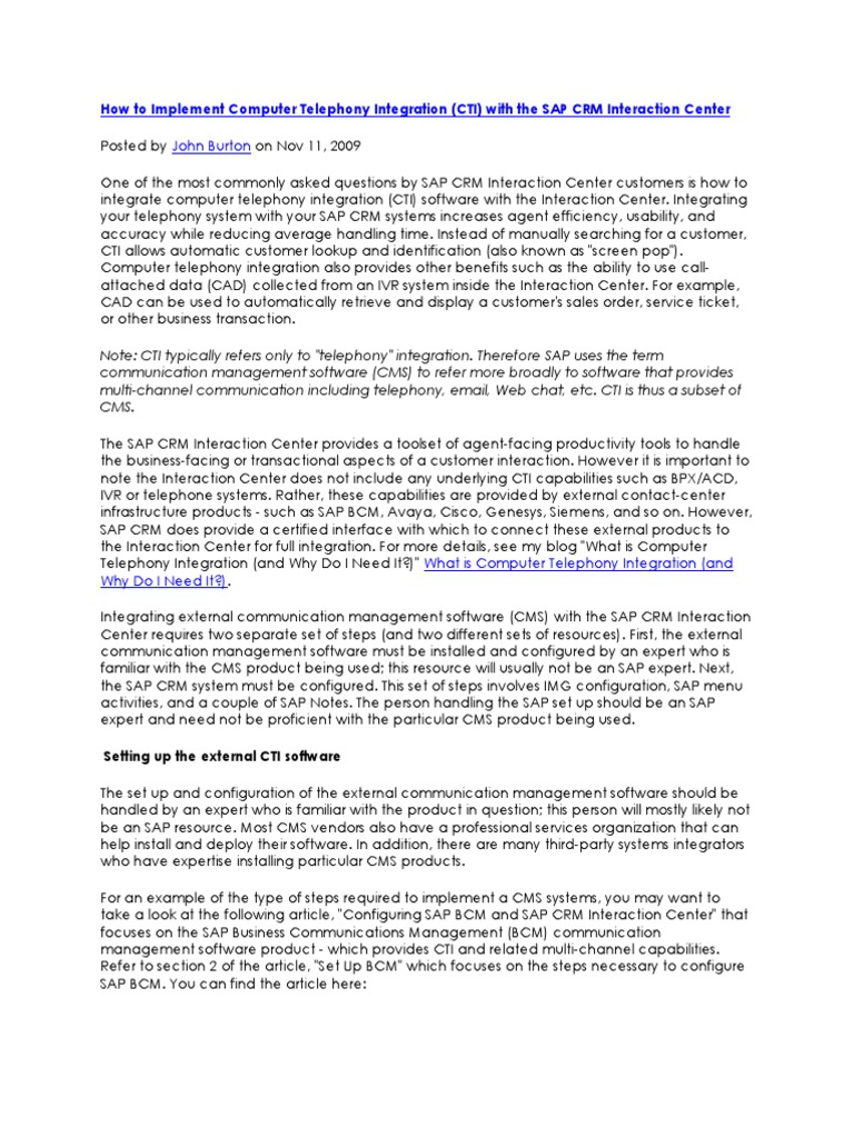 How To Implement Computer Telephony Integration | Unduh gratis PDF ...