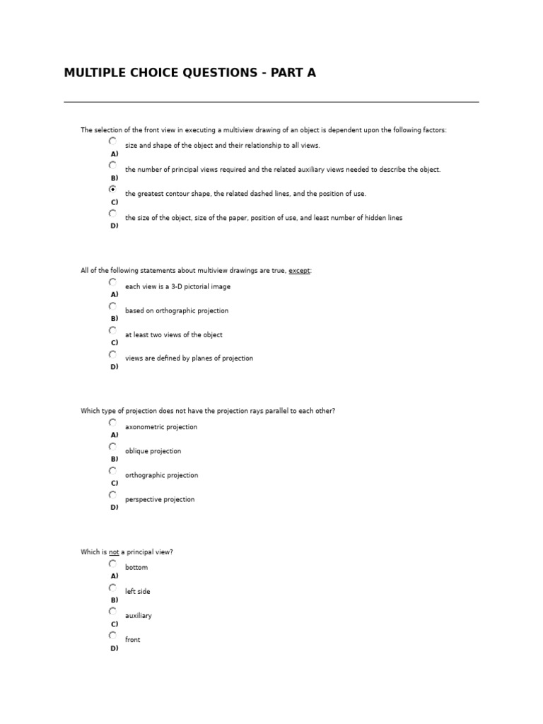 Technical Drawing Exam Questions | PDF | Perspective (Graphical ...