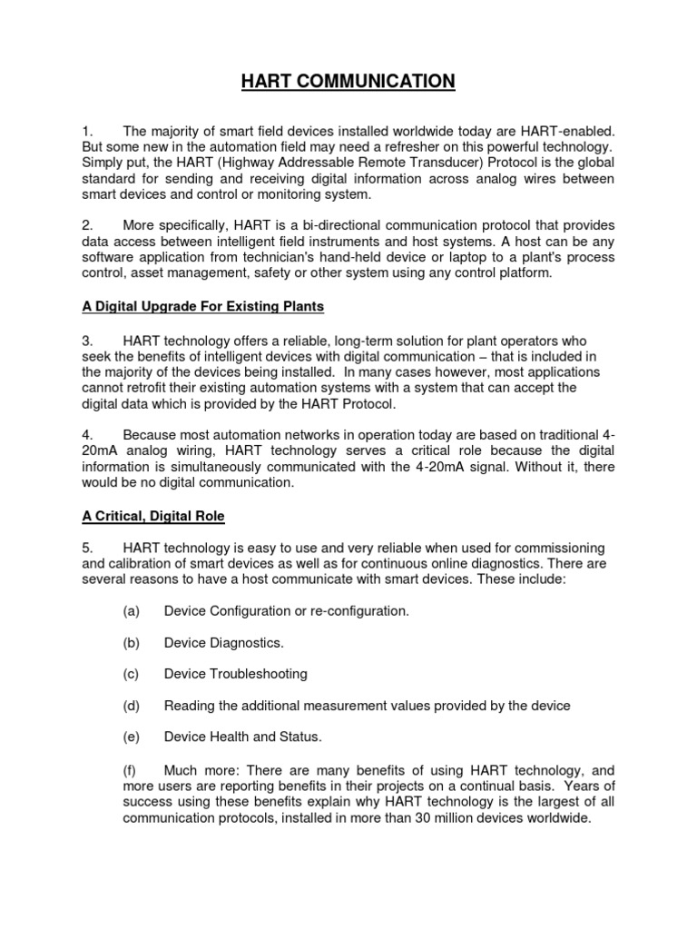 Hart Communication Protocol | PDF | Osi Model | Computer Network