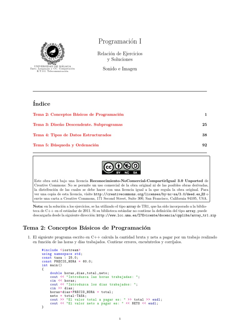 Practicas de Programacion 1 Ejercicios | PDF | División (Matemáticas ...