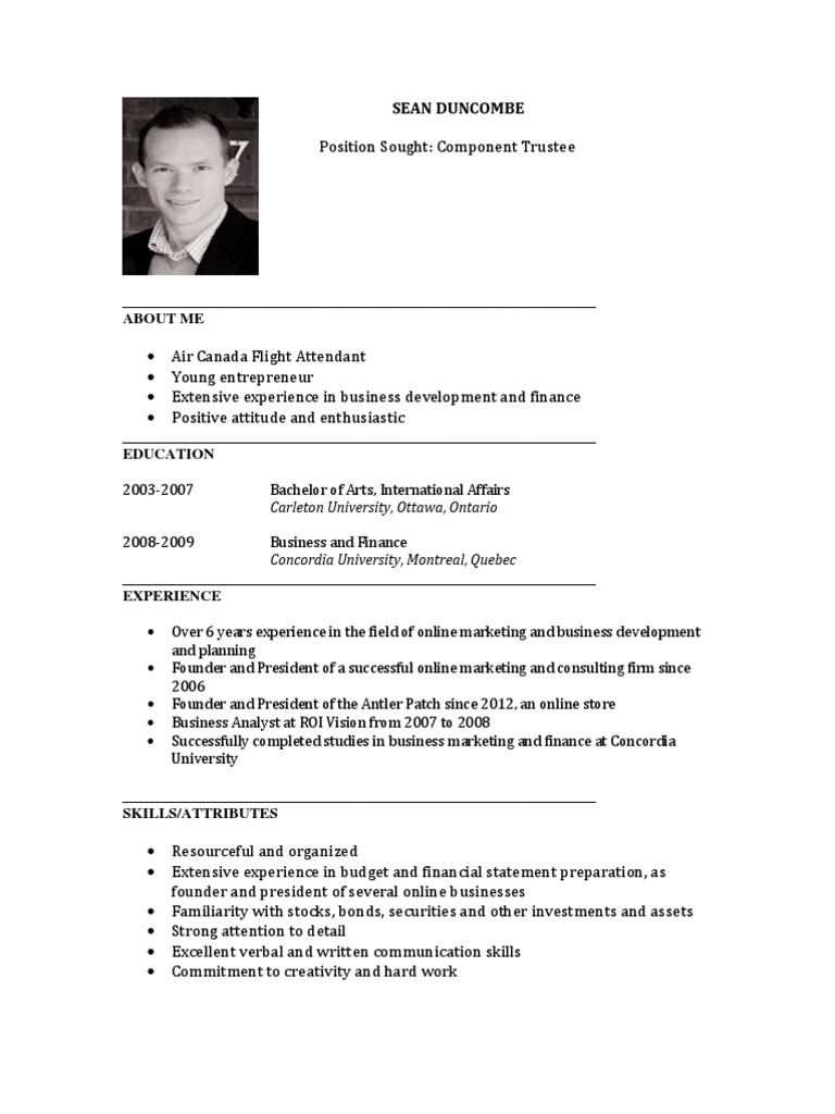 March Election - Resume - Sean Duncombe | PDF | Entrepreneurship ...