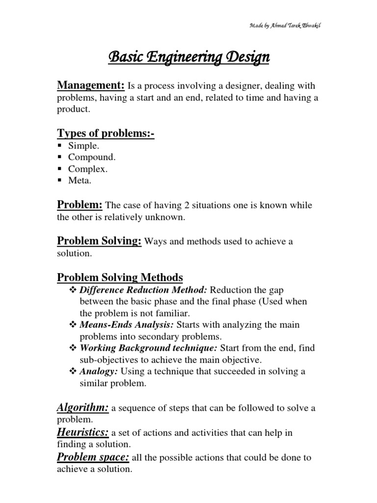 Basic Engineering Design PDF | PDF | Thought | Creativity