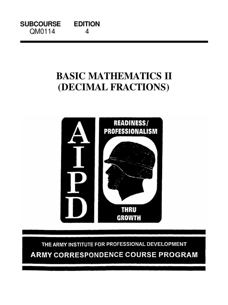 Army Basic Mathematics II Decimal Fractions | PDF