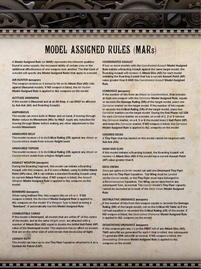 Model Assigned Rules (Mars) | PDF | Naval Mine | Anti Aircraft Warfare