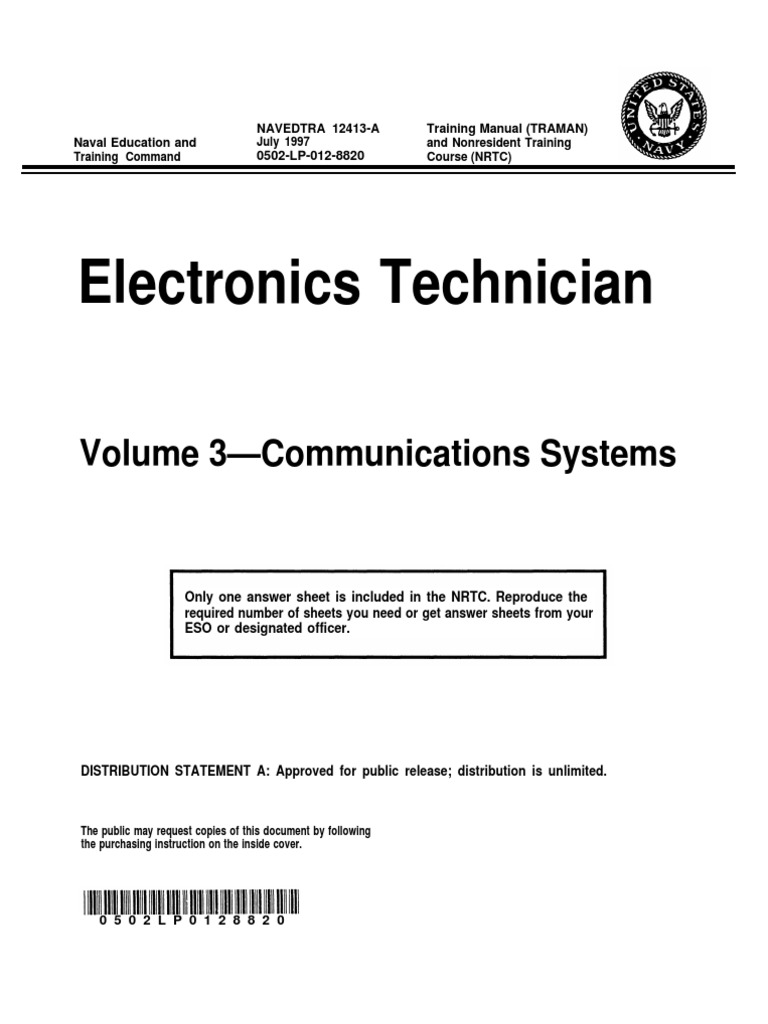 Navy Electronics Technician 3 Comm. Sys | PDF | Frequency Modulation | Radio Spectrum