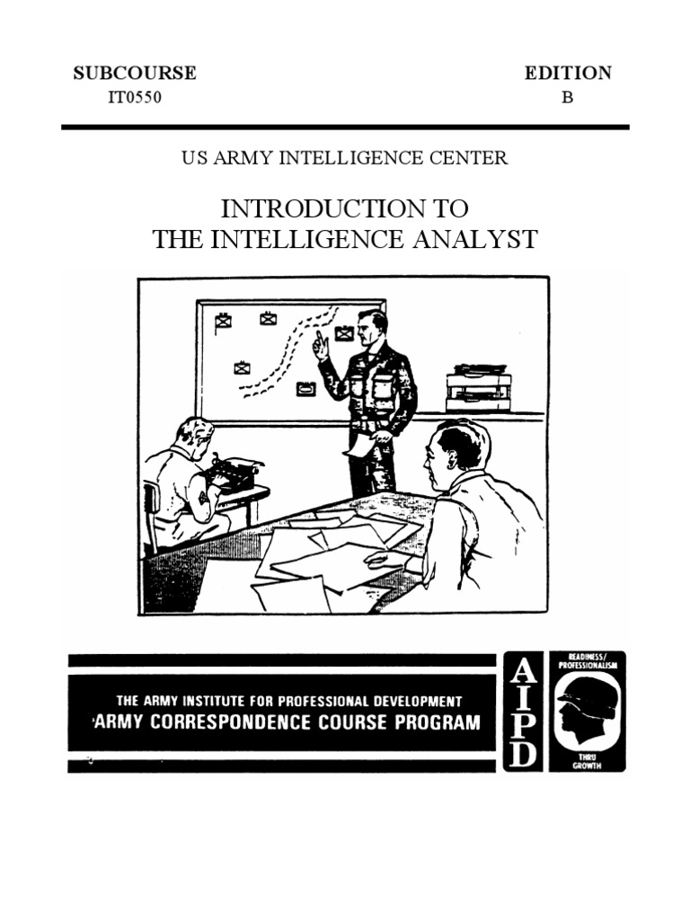 Army Introduction To The Intel. Analyst | Military Intelligence ...