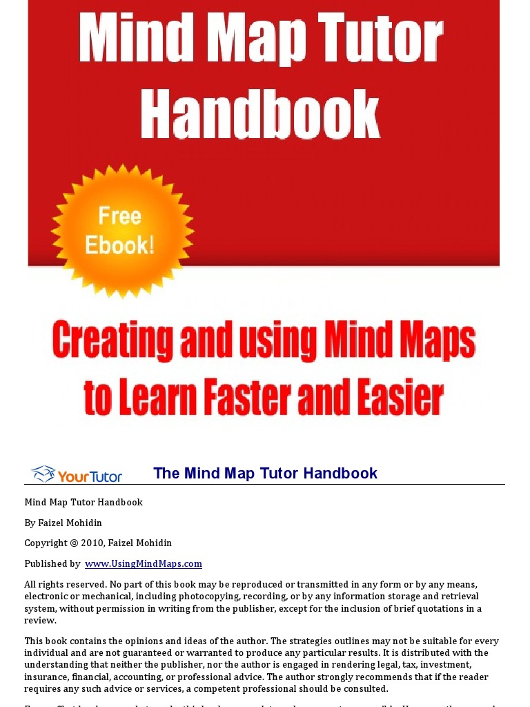 Mind Map Tutor Handbook | PDF | Lateralization Of Brain Function | Mind