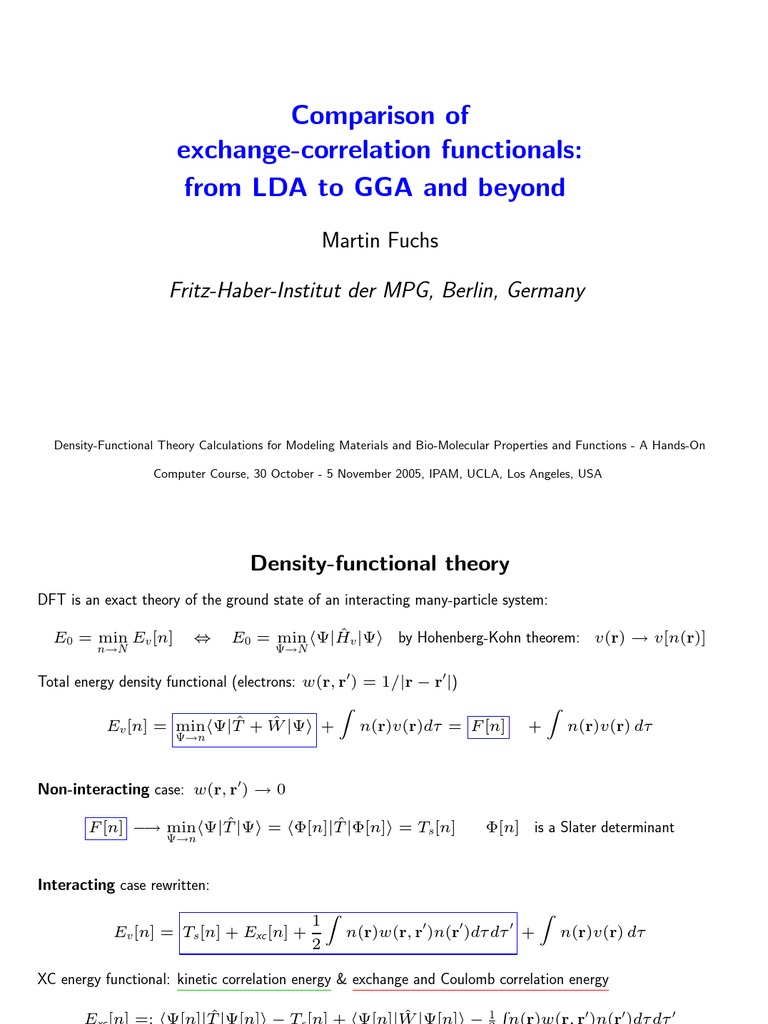 Lda Vs Gga Vs Mgga | PDF | Density Functional Theory | Modern Physics
