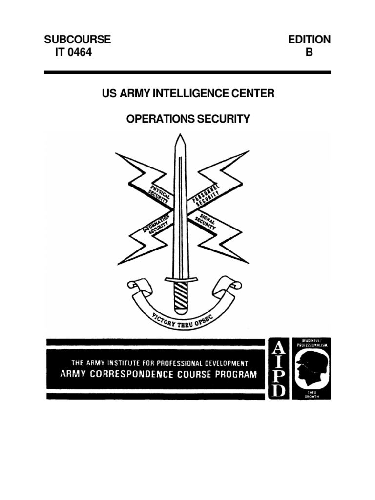 Army Operations Security | PDF | Signals Intelligence | Counterintelligence