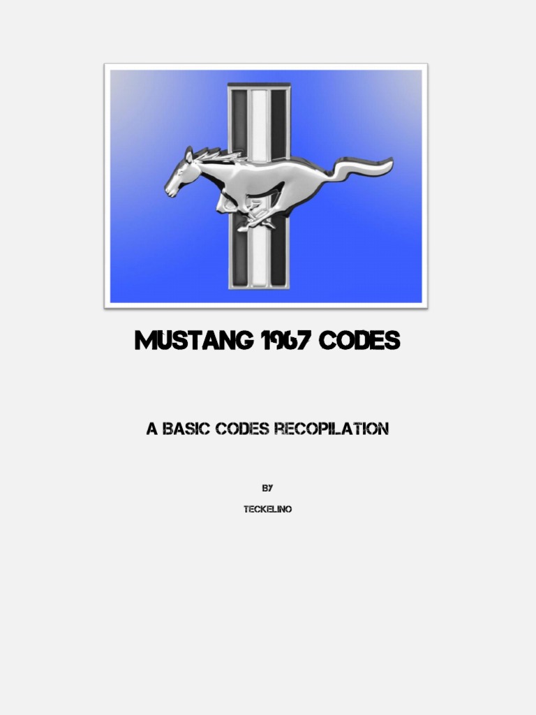 MUSTANG 1967 CODES