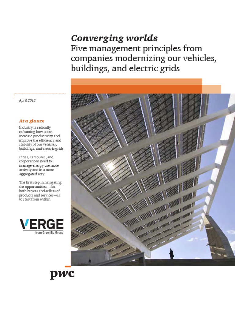 PWC Greenbiz Verge Final April 20 2012 | PDF | Smart Grid | Innovation