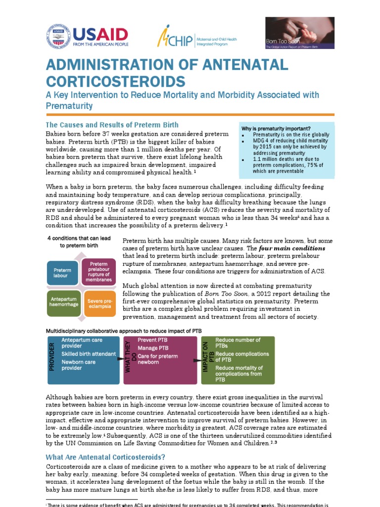 Antenatal Corticosteroids Brief | PDF | Preterm Birth | Public Health