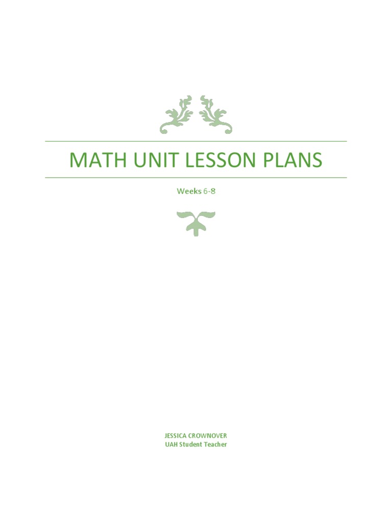 Math Unit Lesson Plans | PDF | Fraction (Mathematics) | Educational ...