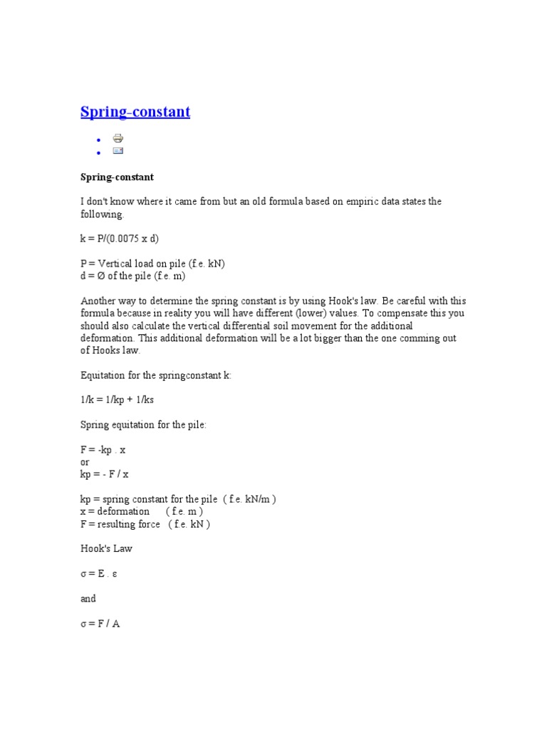 Pile Spring Constant | PDF