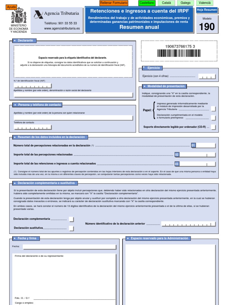 Modelo 190 PDF | PDF | Science | Tecnología (general)