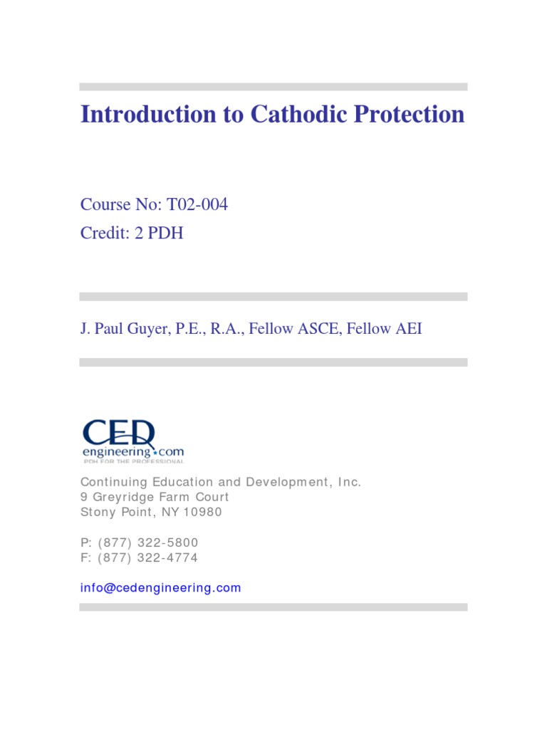 An Introduction To Cathodic Protection PDF | PDF