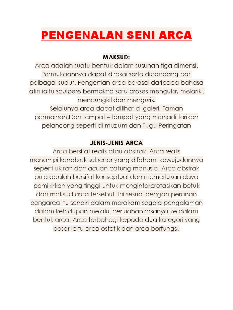 Pengenalan Seni Arca | PDF