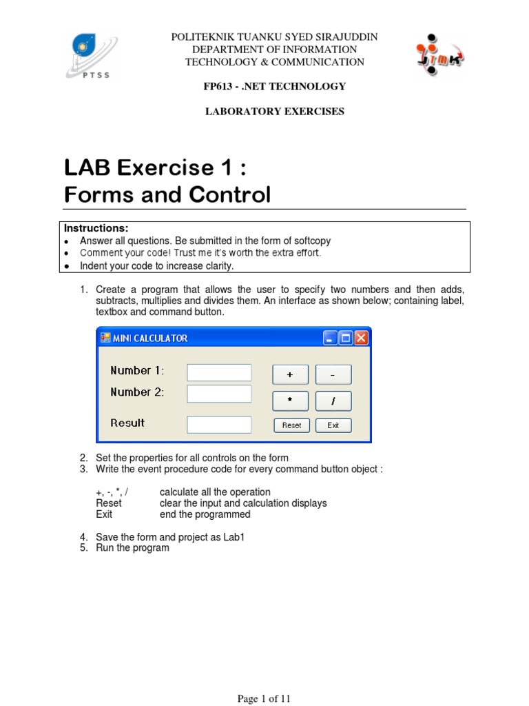 LAB Exercise 2012 | Download Free PDF | Menu (Computing) | Subroutine