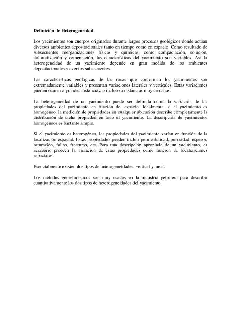 Definición de Heterogeneidad | PDF | Estrato | Roca (geología)