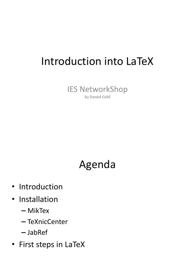 An Introduction to LaTeX: Installing the Necessary Software and Taking ...