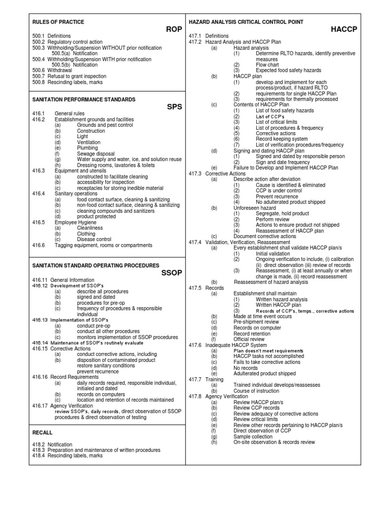 1 IM Reg Chart | PDF | Sanitation | Hazard Analysis And Critical ...